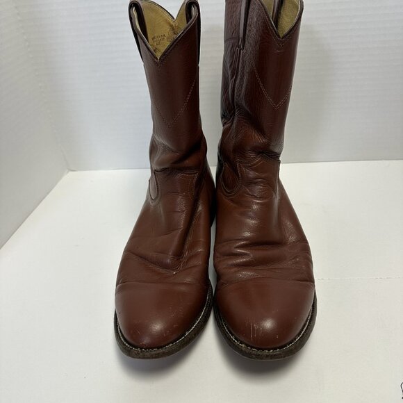 Justin Boots | Shoes | Justin Mens Leather Roper Boots Size 95 E Brown ...